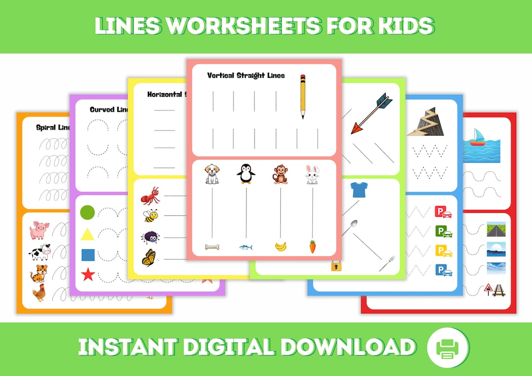 Printable Lines Worksheets for Kids| Tracing Lines Learning Activities ...