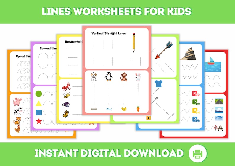 Printable Lines Worksheets for Kids| Tracing Lines Learning Activities ...