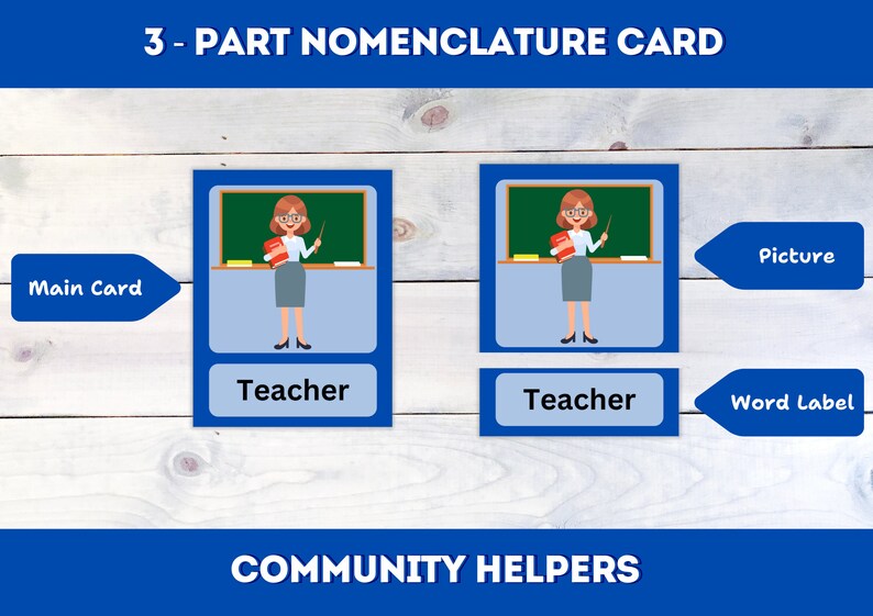 Printable Community Helpers Flashcards for Kids Kindergarten Educational Resources Preschool ...