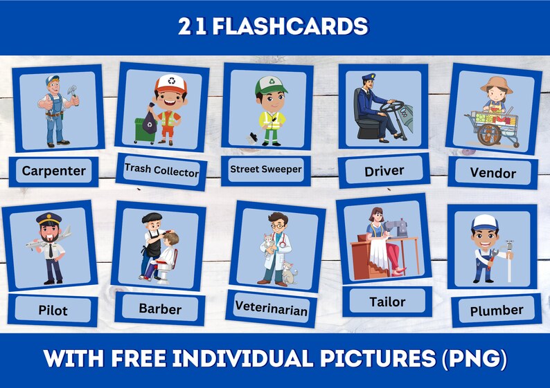 Printable Community Helpers Flashcards for Kids Kindergarten ...