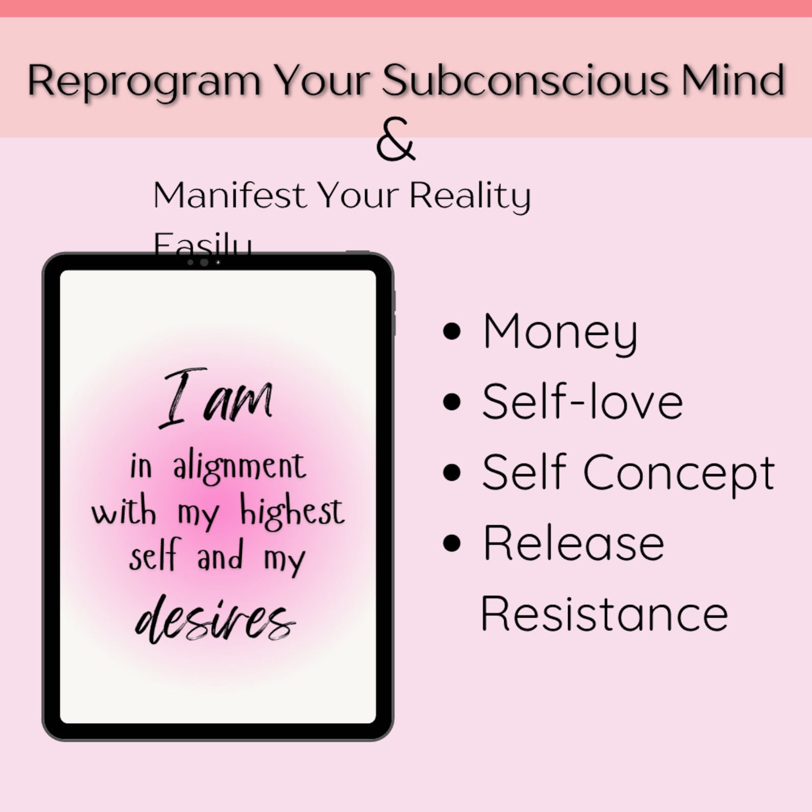 50 Affirmation Cards Positive Subconscious Mind Self-concept Pink - Etsy