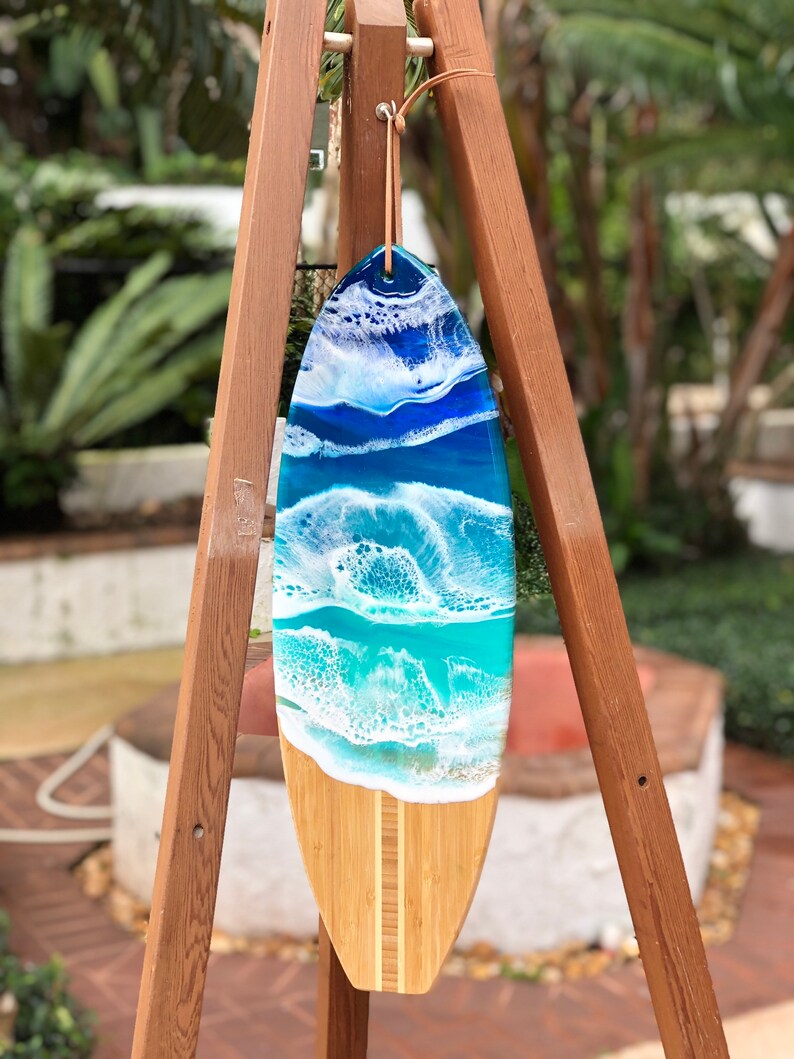 Surfboard Resin Hand Painted Wall Decor Surfer Ocean Vibe - Etsy