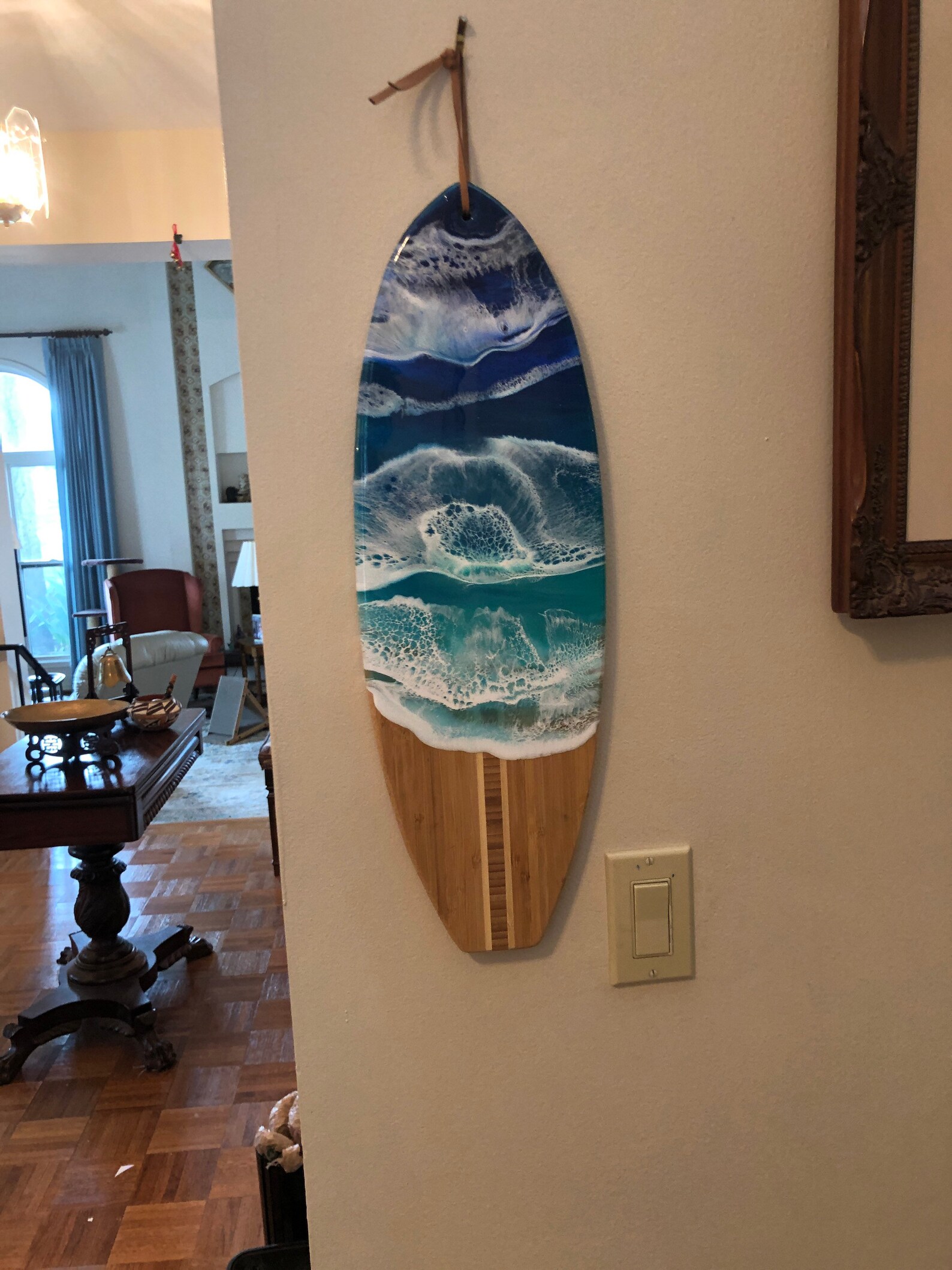 Surfboard Resin Hand Painted Wall Decor Surfer Ocean Vibe - Etsy