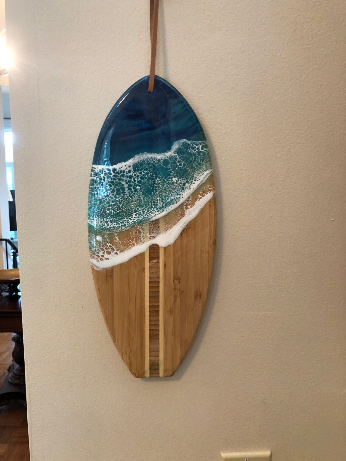 Surfboard Resin Hand Painted Wall Decor Surfer Ocean Vibe - Etsy