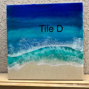 Ocean Wave Art Tile. Beach Vibe Style, Coastal Living. Wall and Home ...