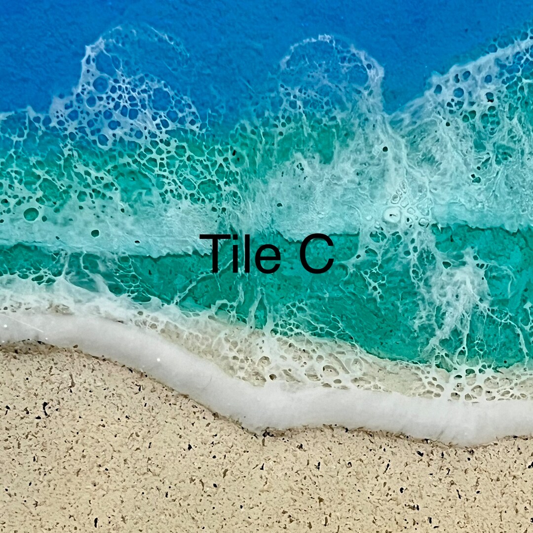 Ocean Wave Art Tile. Beach Vibe Style, Coastal Living. Wall and Home ...