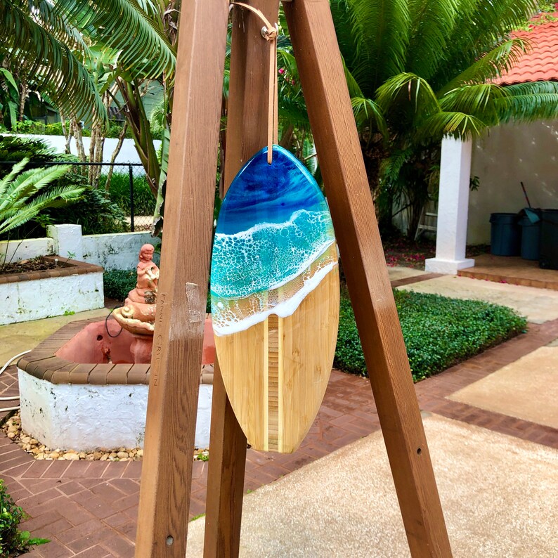 Surfboard Resin Hand Painted Wall Decor Surfer Ocean Vibe - Etsy
