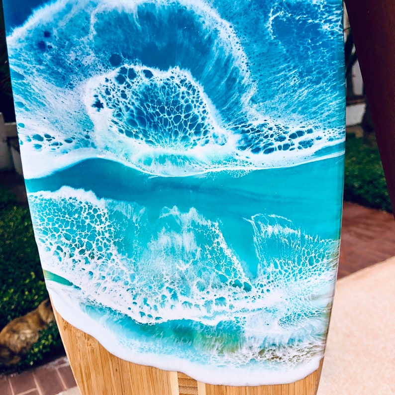 Surfboard Resin Hand Painted Wall Decor Surfer Ocean Vibe - Etsy