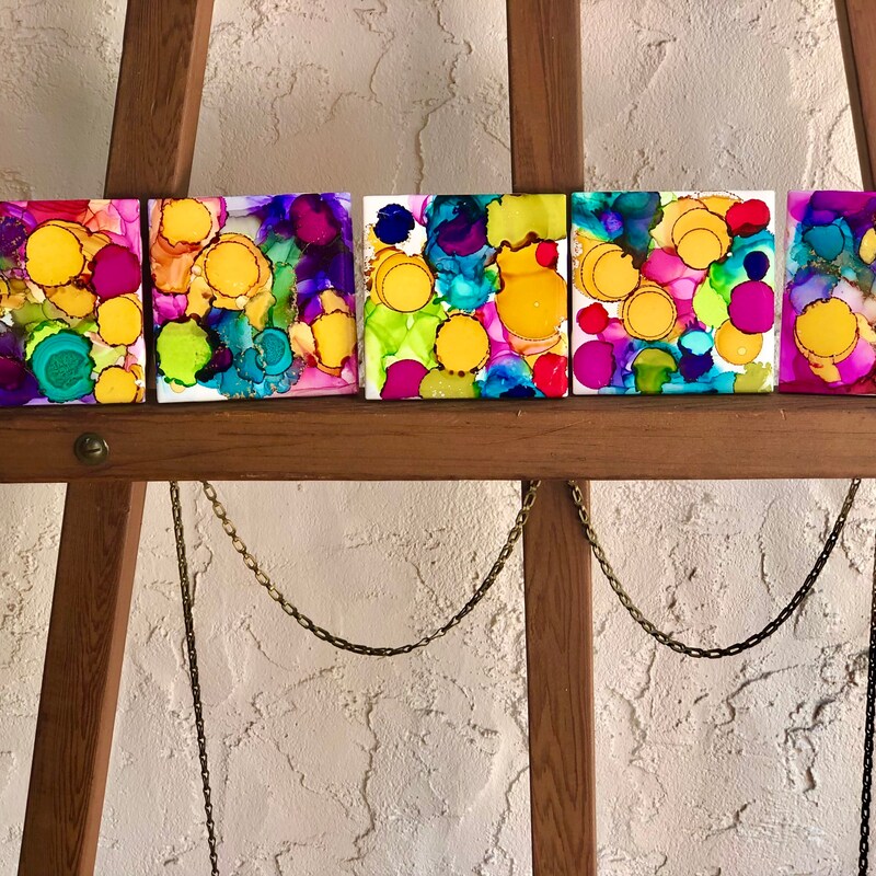 Alcohol Ink Tiles - Etsy