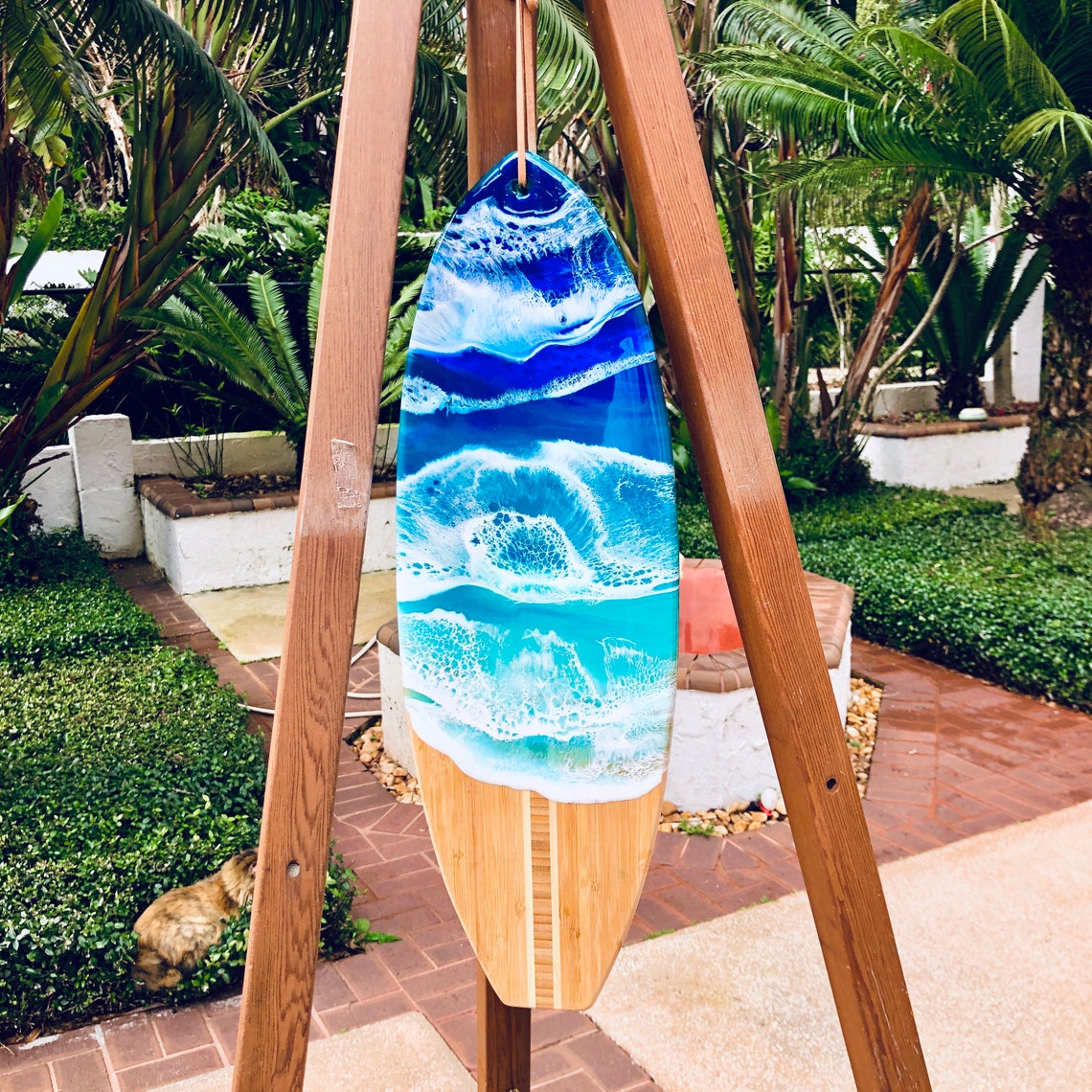 Surfboard Resin Hand Painted Wall Decor Surfer Ocean Vibe - Etsy