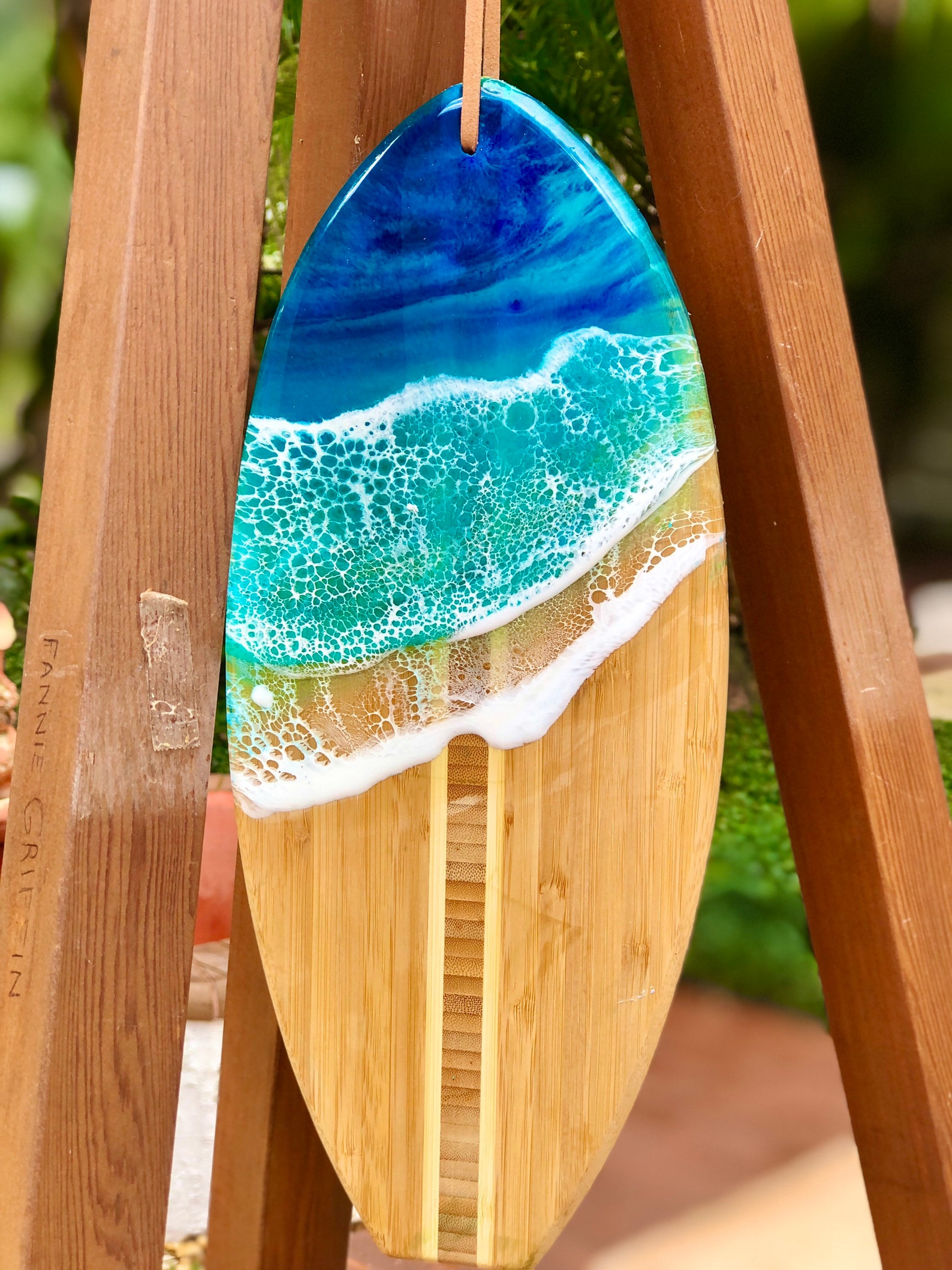 Surfboard Resin Hand Painted Wall Decor Surfer Ocean Vibe - Etsy