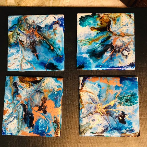 Alcohol Ink Tiles - Etsy