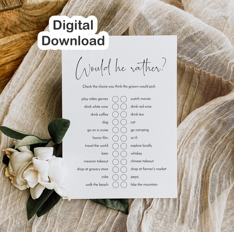 Bridal Shower Games, Bachelorette Party Games, Editable Couples Shower ...