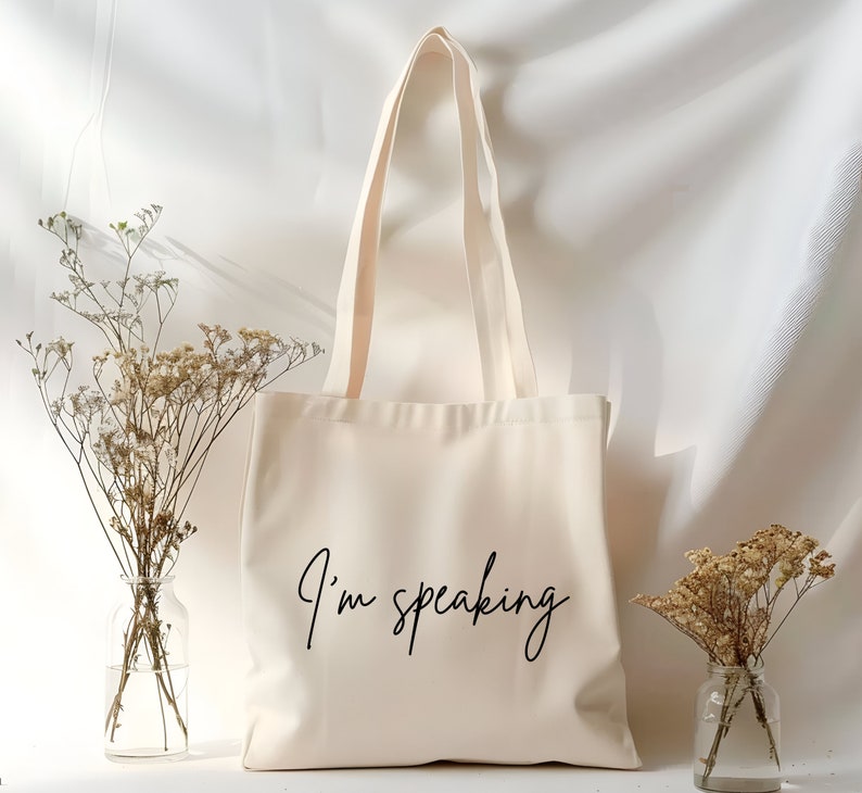 I'm Speaking Canvas Tote Bag, Madam President, Kamala Harris Bag ...