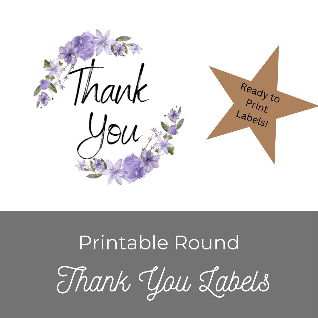 Thank You Label Template, Print Your Own Thank You Labels Over and Over ...