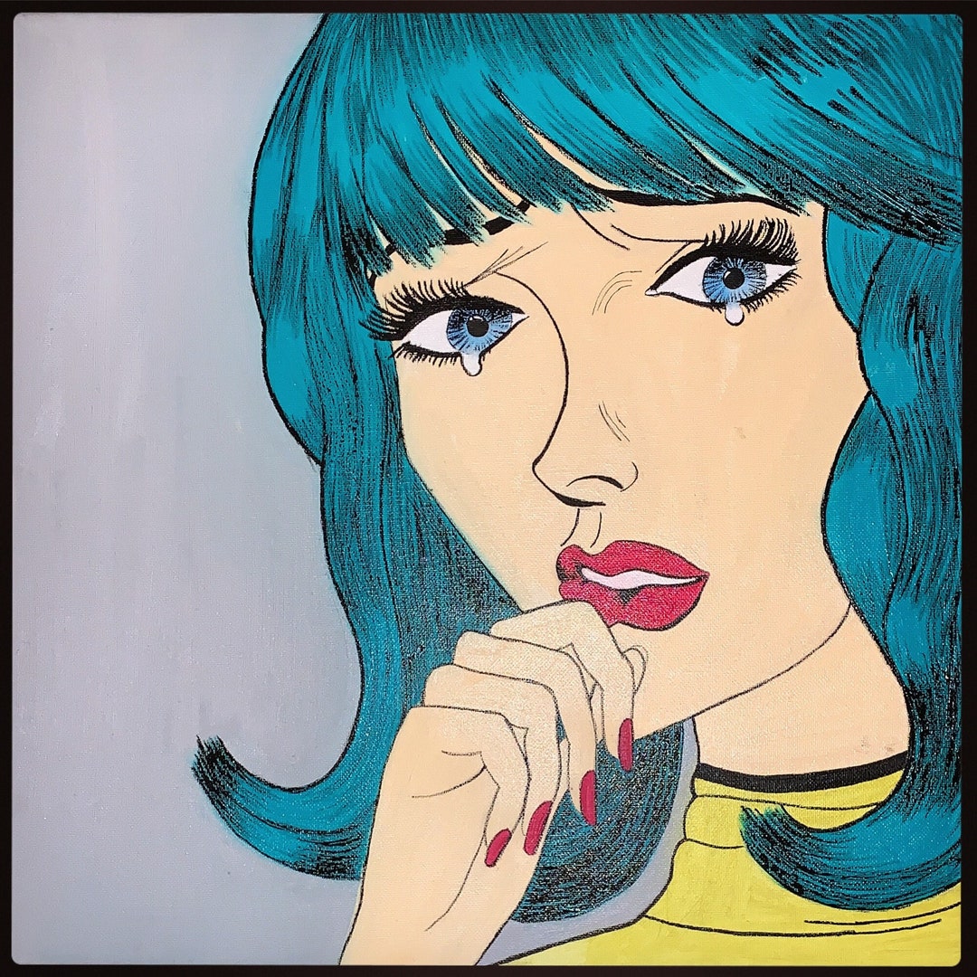 16*16” Pop Art/ Comic Art Oil Painting on Stretched Canvas 100% ...