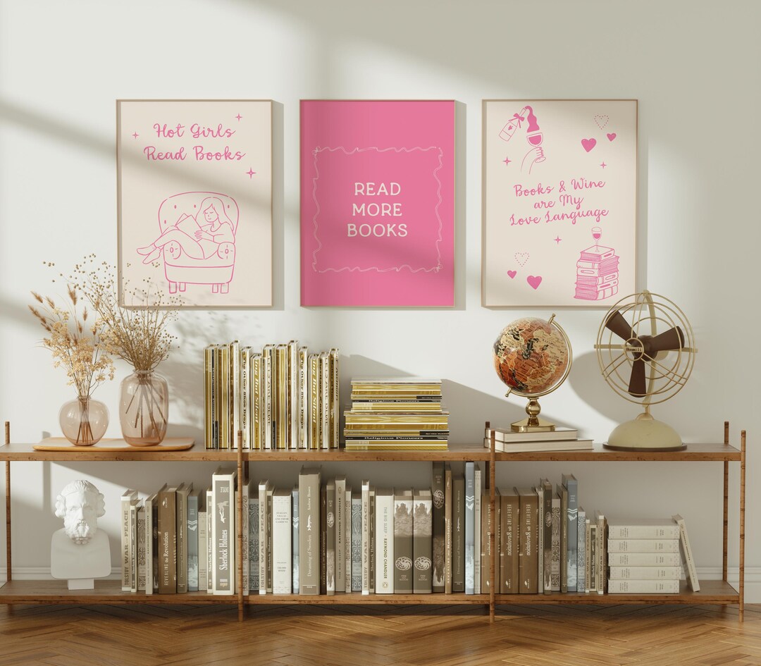 Book Lover 14 Printable Wall Art Reading Nook Decor Trendy Library Dorm ...