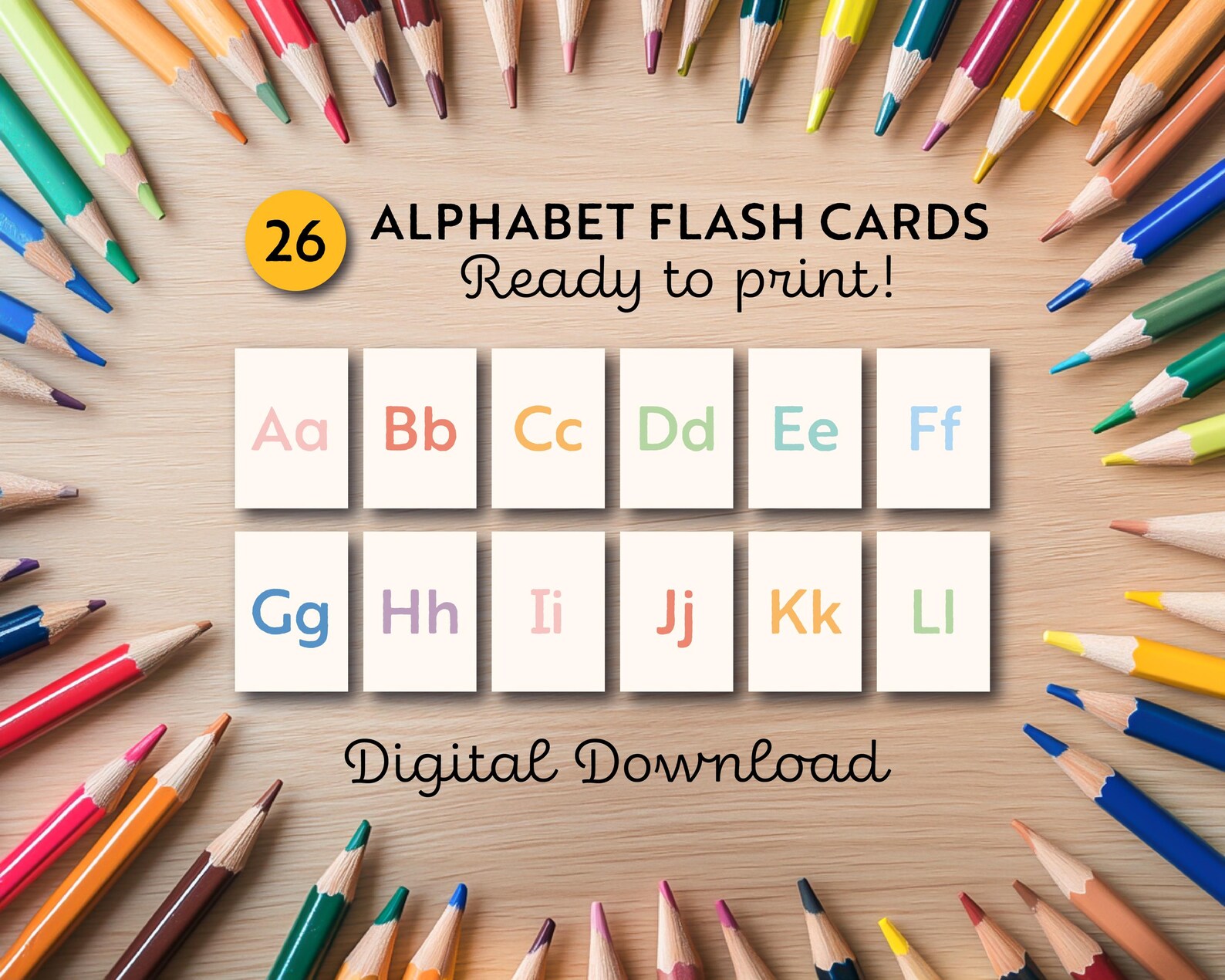 A-Z Educational Flash Cards for Preschoolers ABC Classroom Printables ...