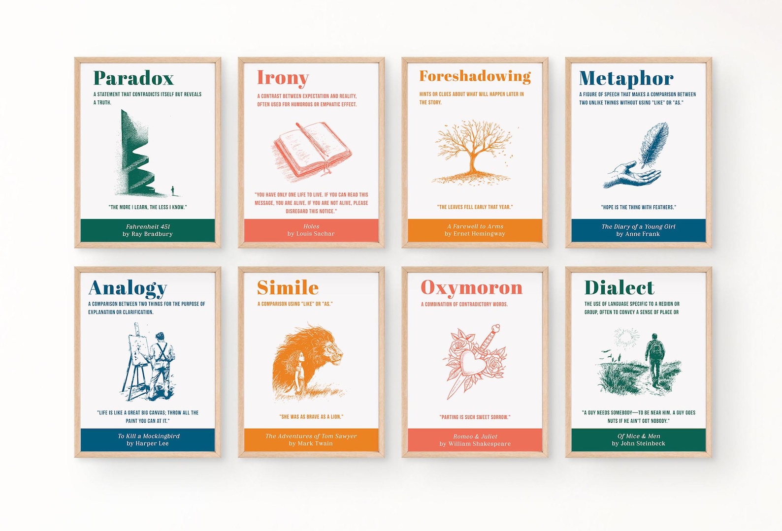 16 Literary Terms Poster Bundle From Classic Literature Middle School ...