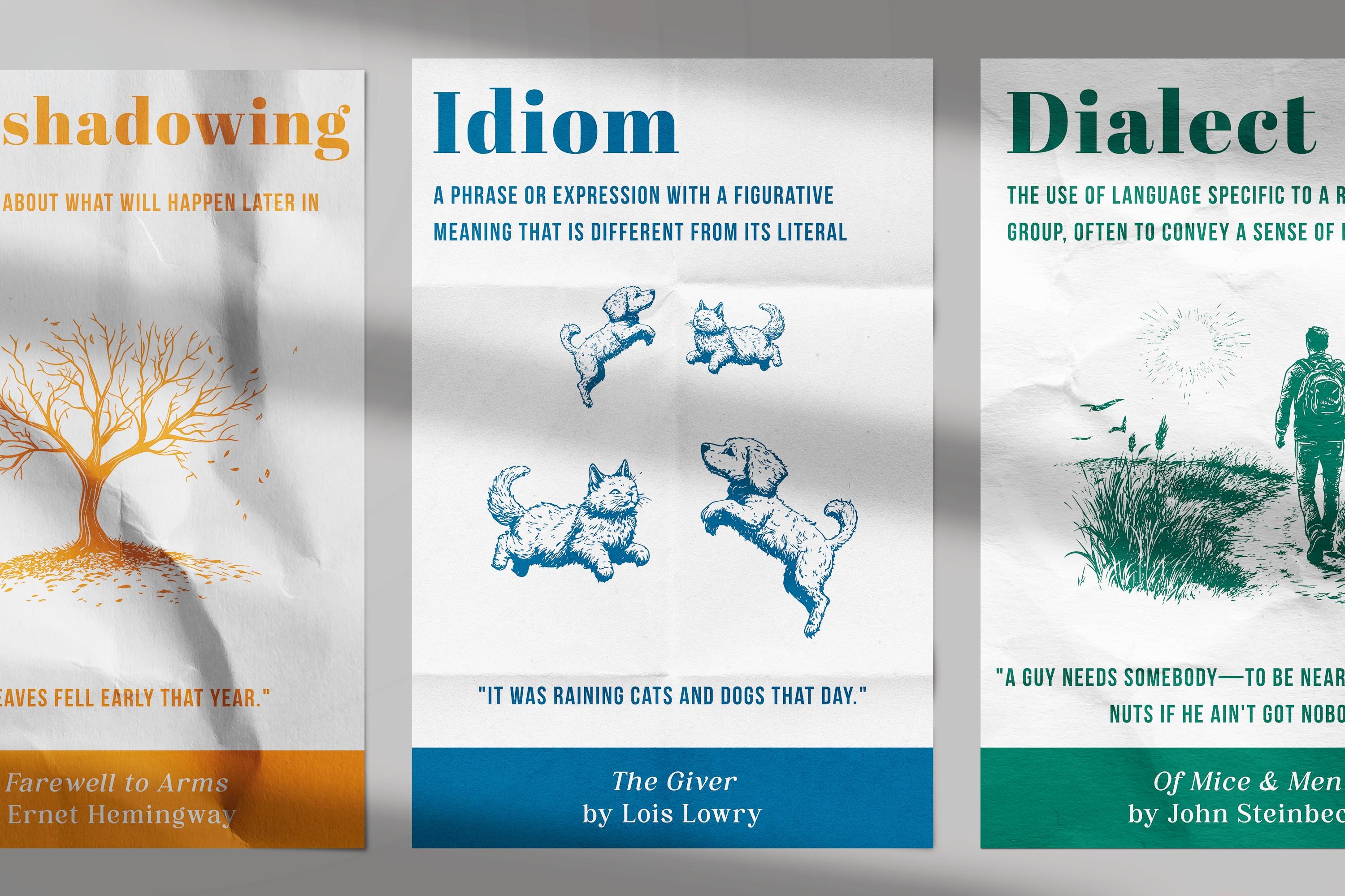 16 Literary Terms Poster Bundle From Classic Literature Middle School ...