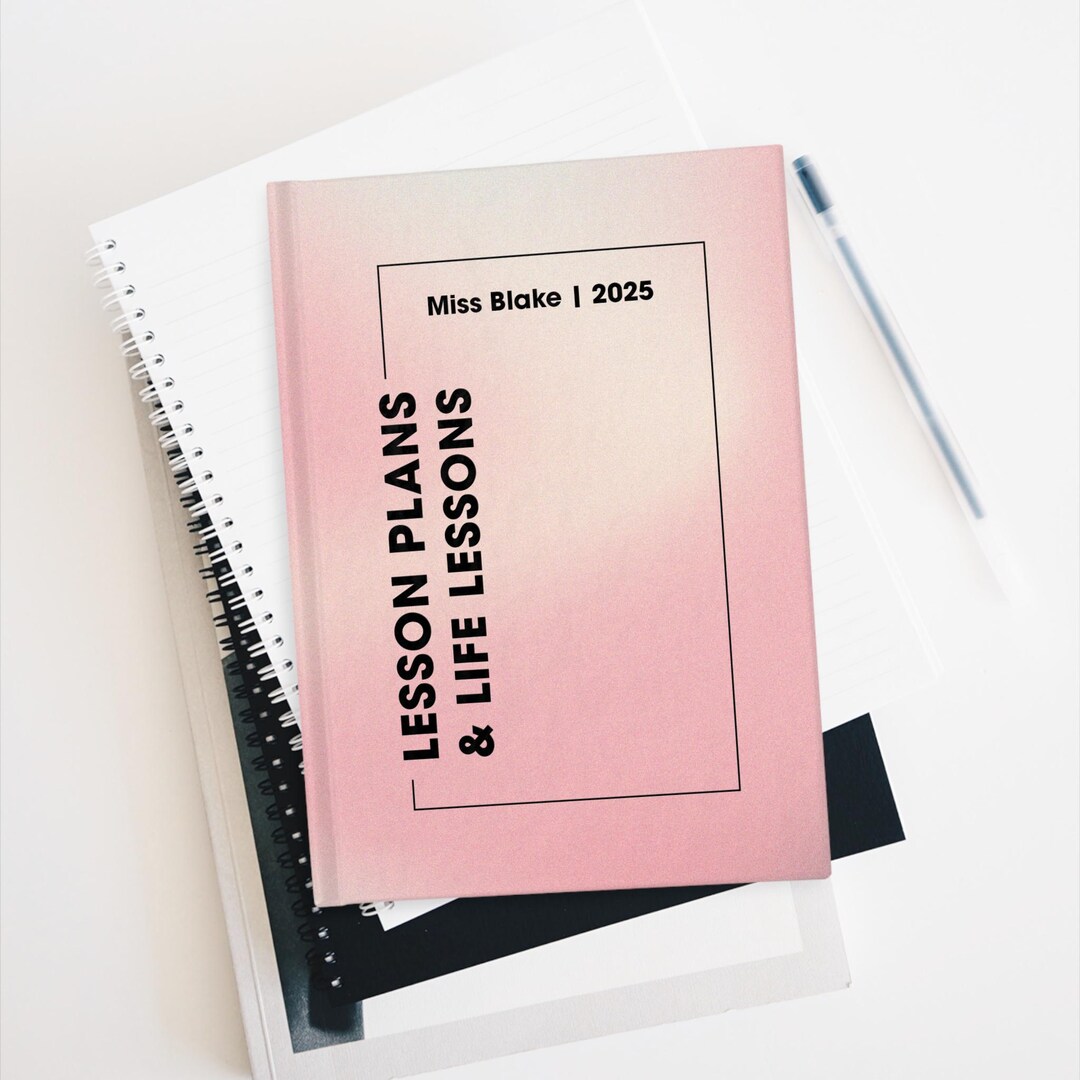 Personalized Teacher Lesson Plan Hardcover Journal Custom Name Gift New ...
