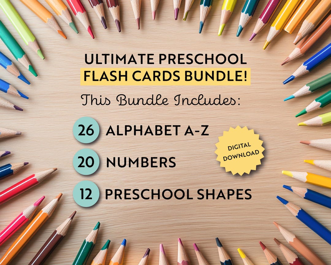 Ultimate Educational Flash Cards Bundle for Preschoolers Classroom ...