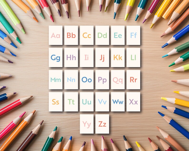 A-Z Educational Flash Cards for Preschoolers ABC Classroom Printables ...