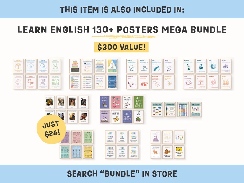 16 Literary Terms Poster Bundle From Classic Literature Middle School ...