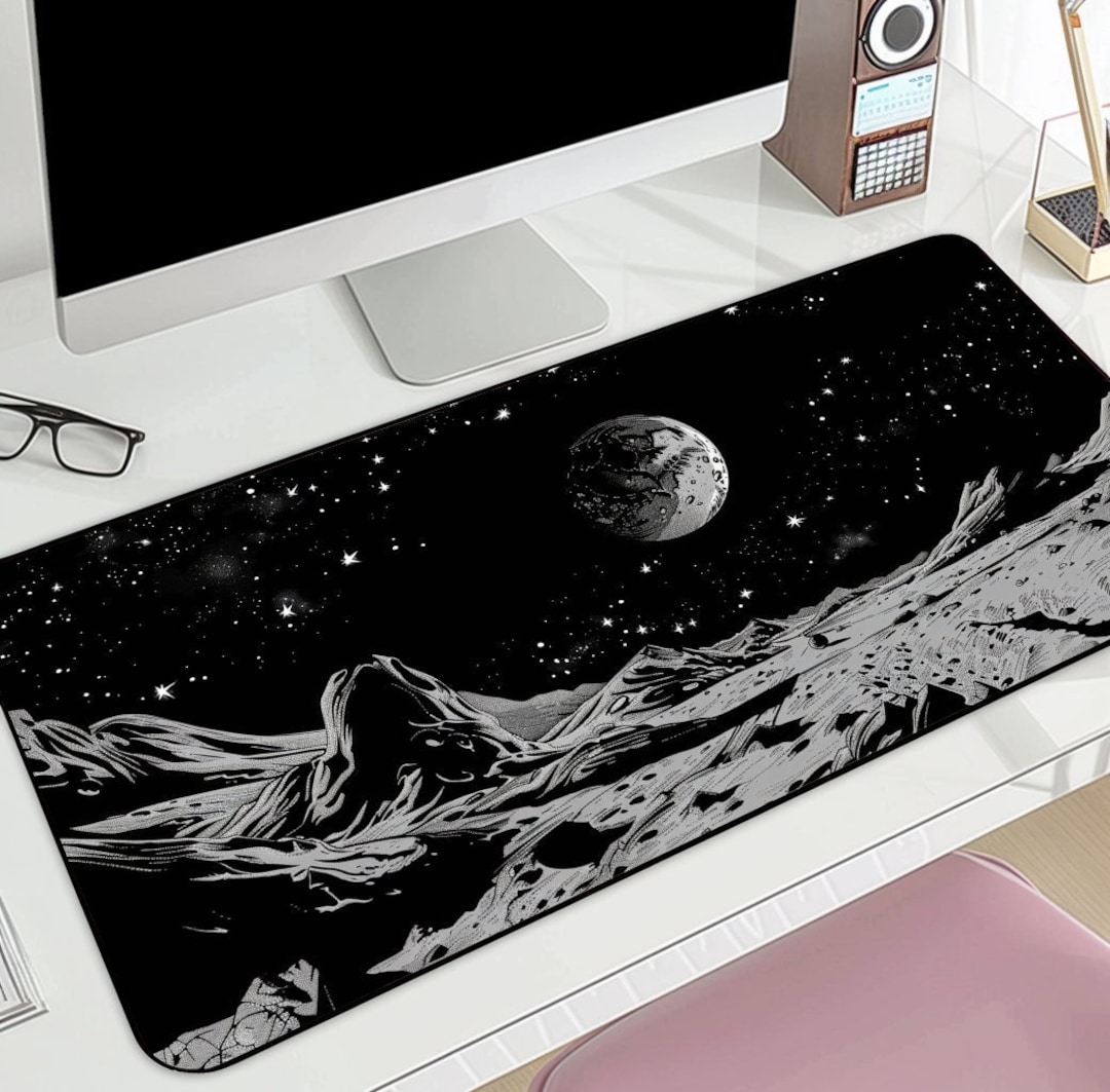 Deep Space Desk Mat, Moon Desk Pad, Space Moon Mouse Pad, Space Desk ...
