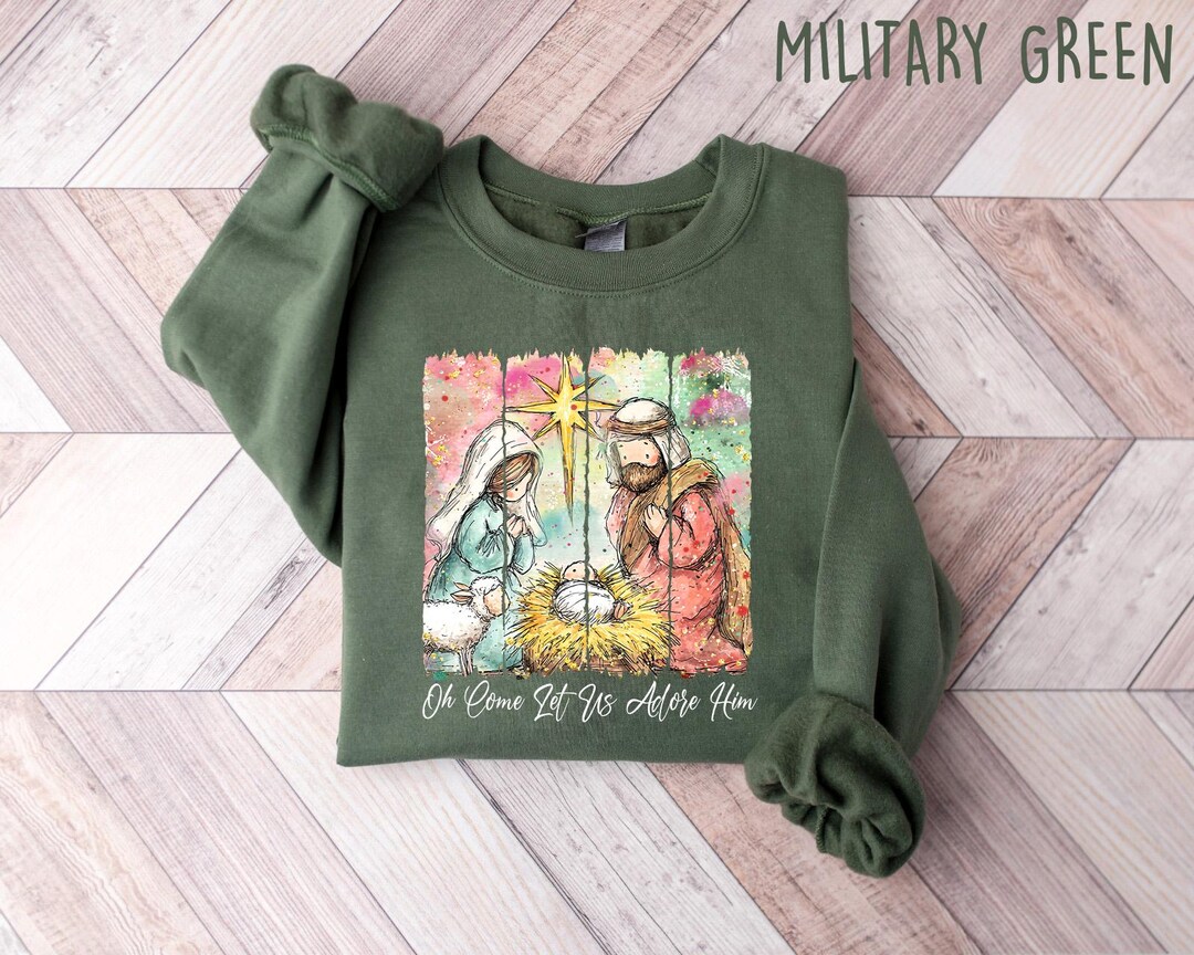 Nativity Scene Sweater, Christian Christmas Sweatshirt, Christmas ...
