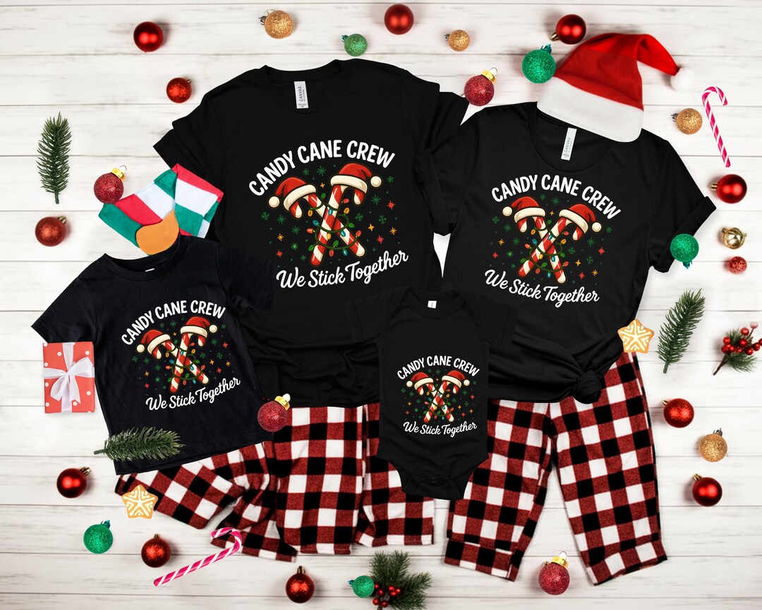 Candy Cane Crew Shirts,funny Xmas Matching Tshirts,family Christmas ...