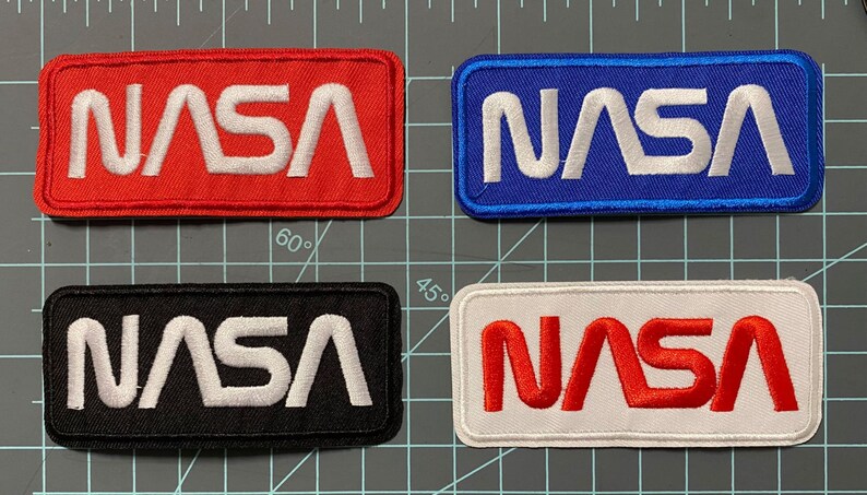 NASA Logo Iron on Patches 4 X 1.8 Set of 4 Space Exploration Emblem ...