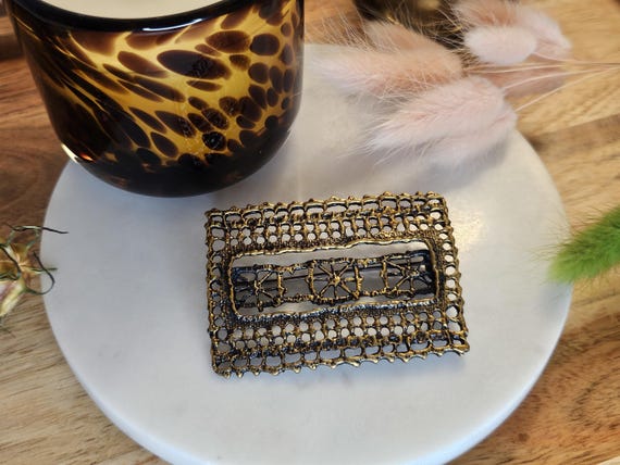 Vintage Pentti Sarpaneva Finland Pitsi Bronze Brooch,… - Gem