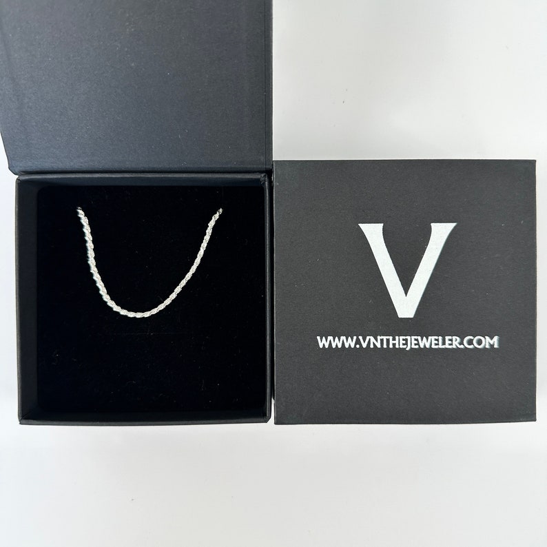 Solid Silver Necklace, Real Solid .925 Sterling Silver Diamond Cut Rope ...