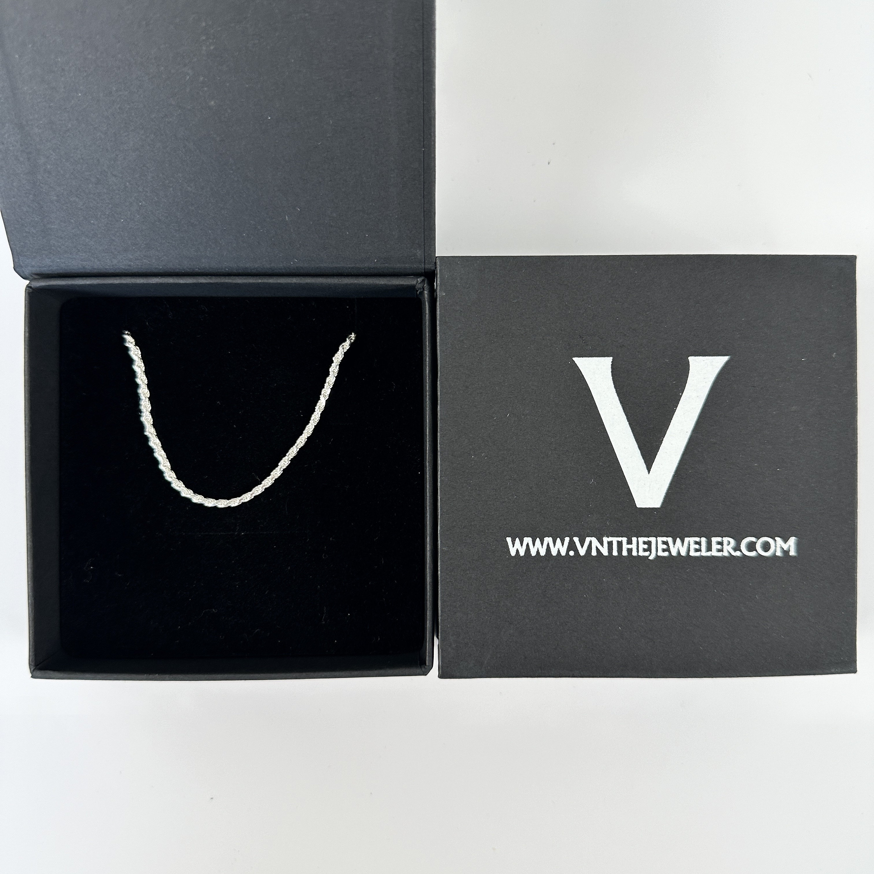 Solid Silver Necklace, Real Solid .925 Sterling Silver Diamond Cut Rope ...