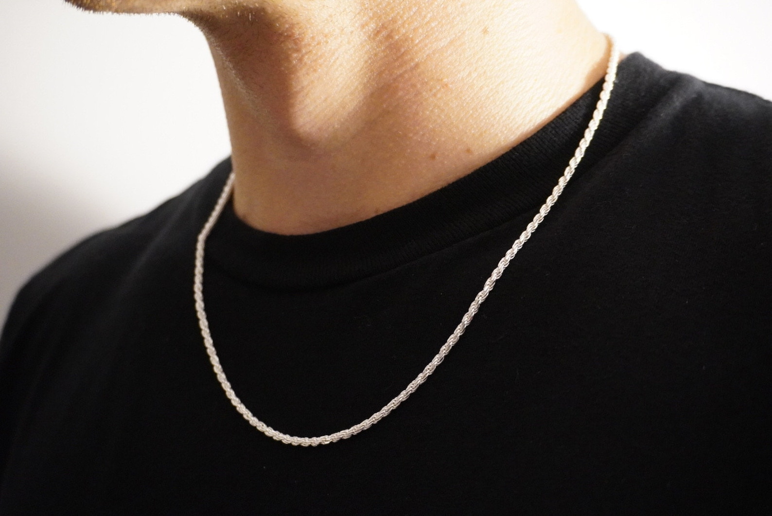 Solid Silver Necklace, Real Solid .925 Sterling Silver Diamond Cut Rope ...