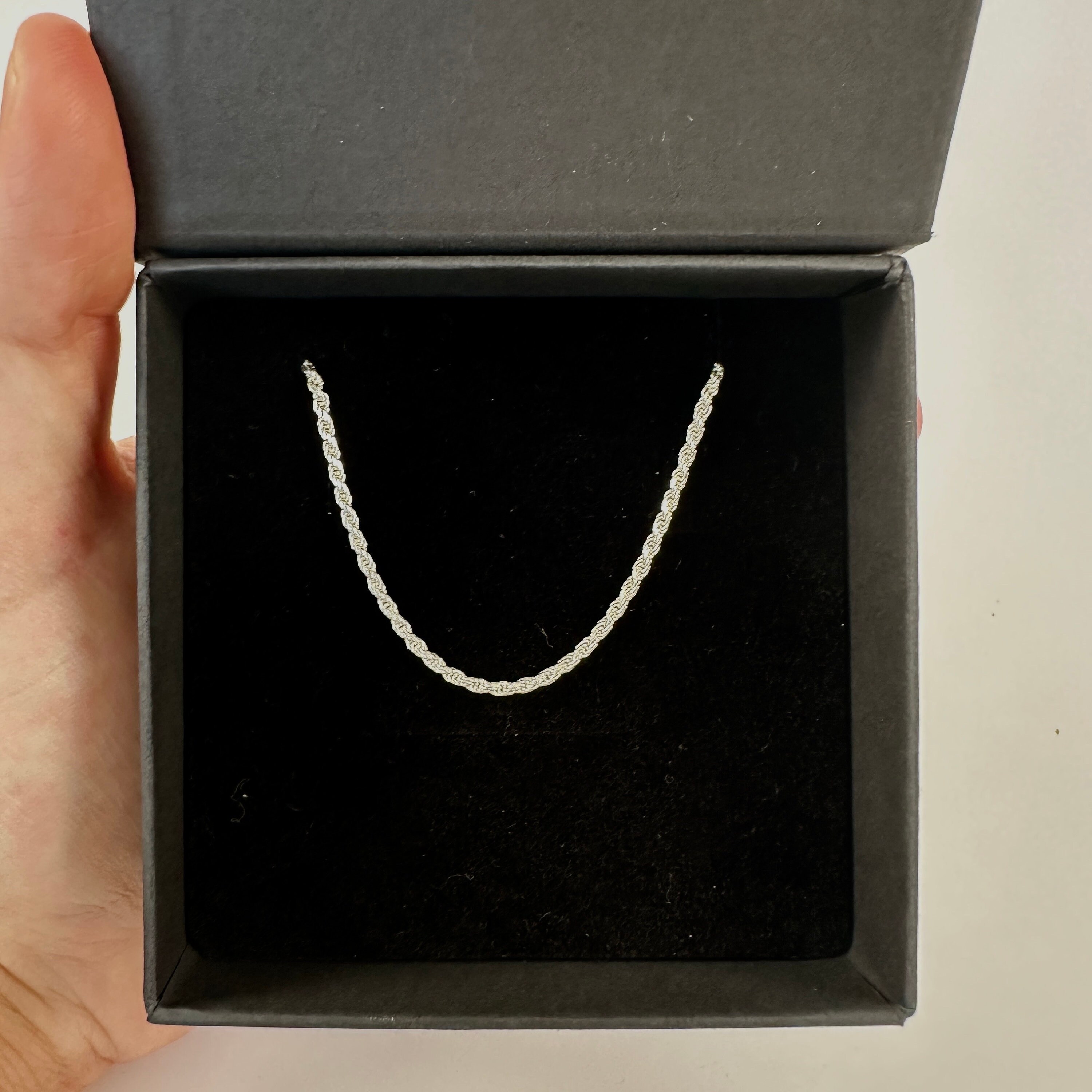 Solid Silver Necklace, Real Solid .925 Sterling Silver Diamond Cut Rope ...
