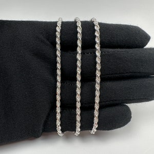 Solid Silver Necklace, Real Solid .925 Sterling Silver Diamond Cut Rope ...