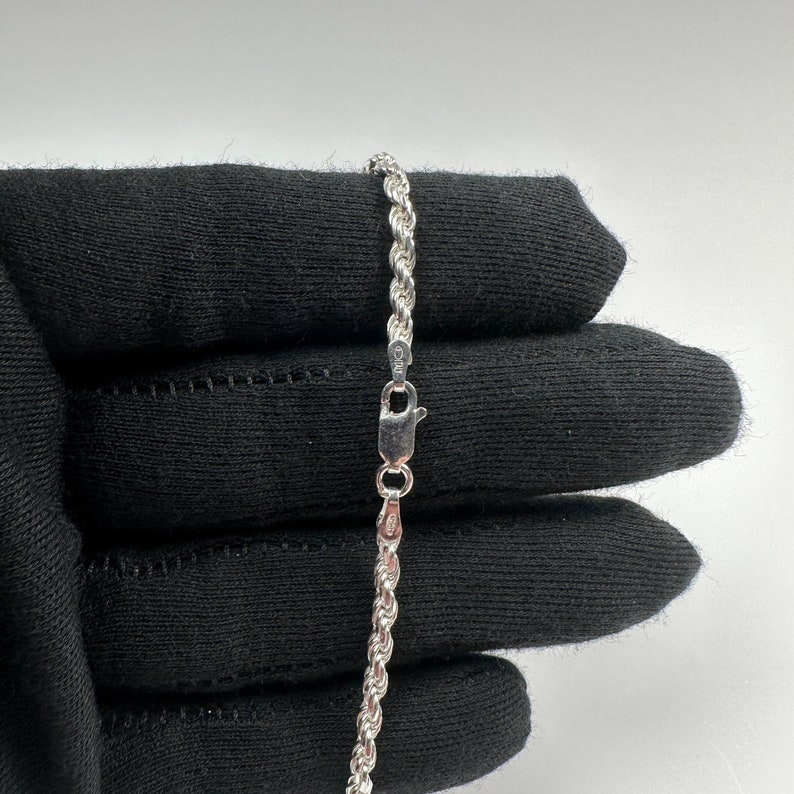 Solid Silver Necklace, Real Solid .925 Sterling Silver Diamond Cut Rope ...