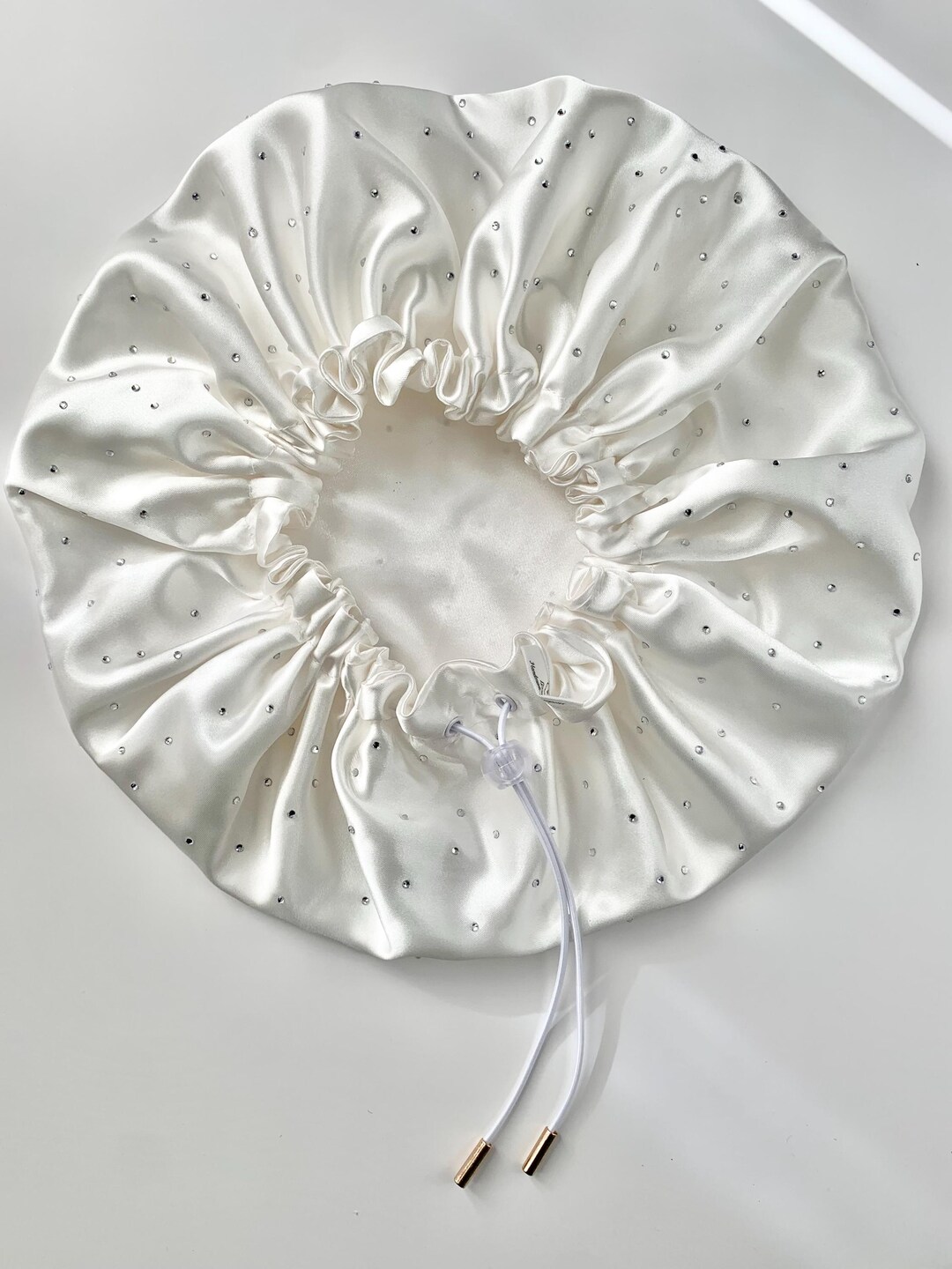 Bridal Satin Bonnet: Wedding Hair Prep, Adjustable Drawstring - Etsy
