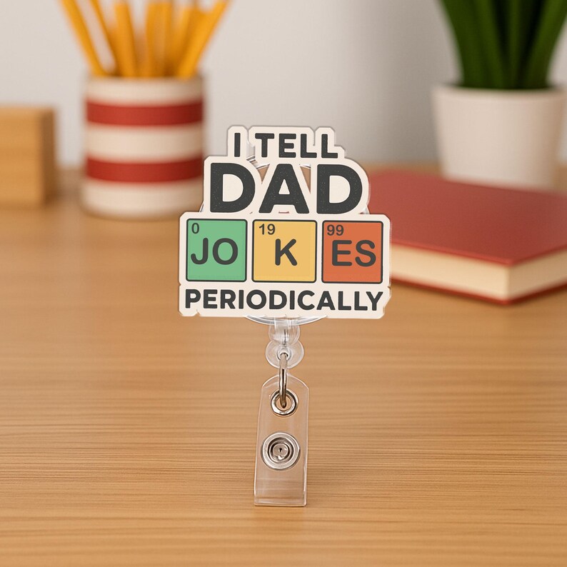Dad Jokes Periodic Table Badge Reel: Funny Science Gift - Etsy