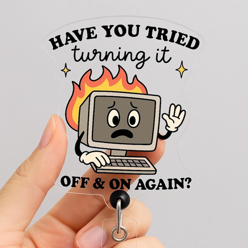 Funny IT Support Badge Reel: Troubleshooting Computer Design - Etsy