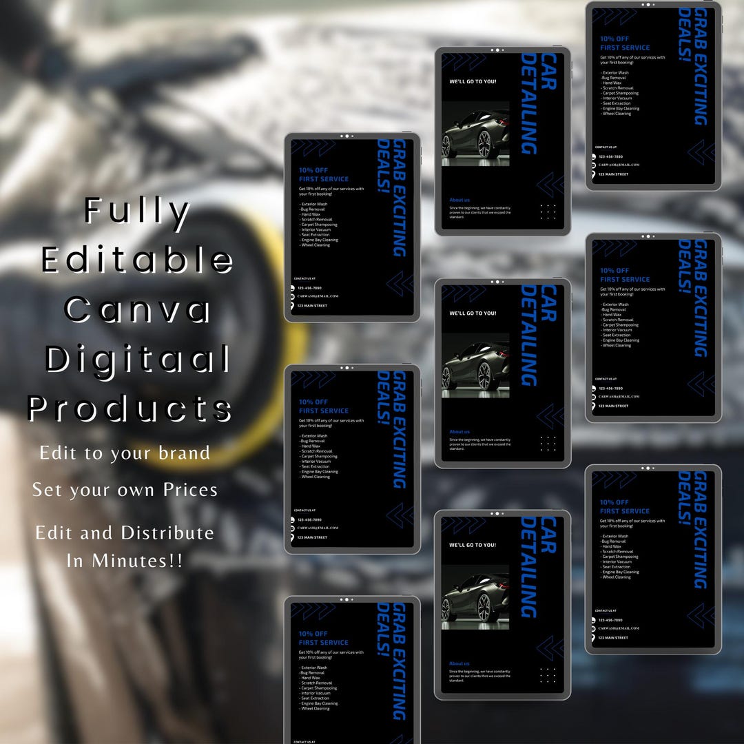 Car Detailing Flyer, Editable Auto Detailing Business Flyer Canva ...