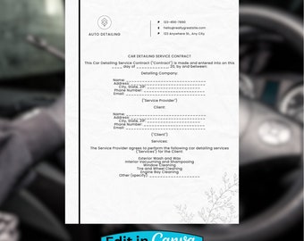 Vehicle Detailing Services Agreement Template Auto Detailing Services ...