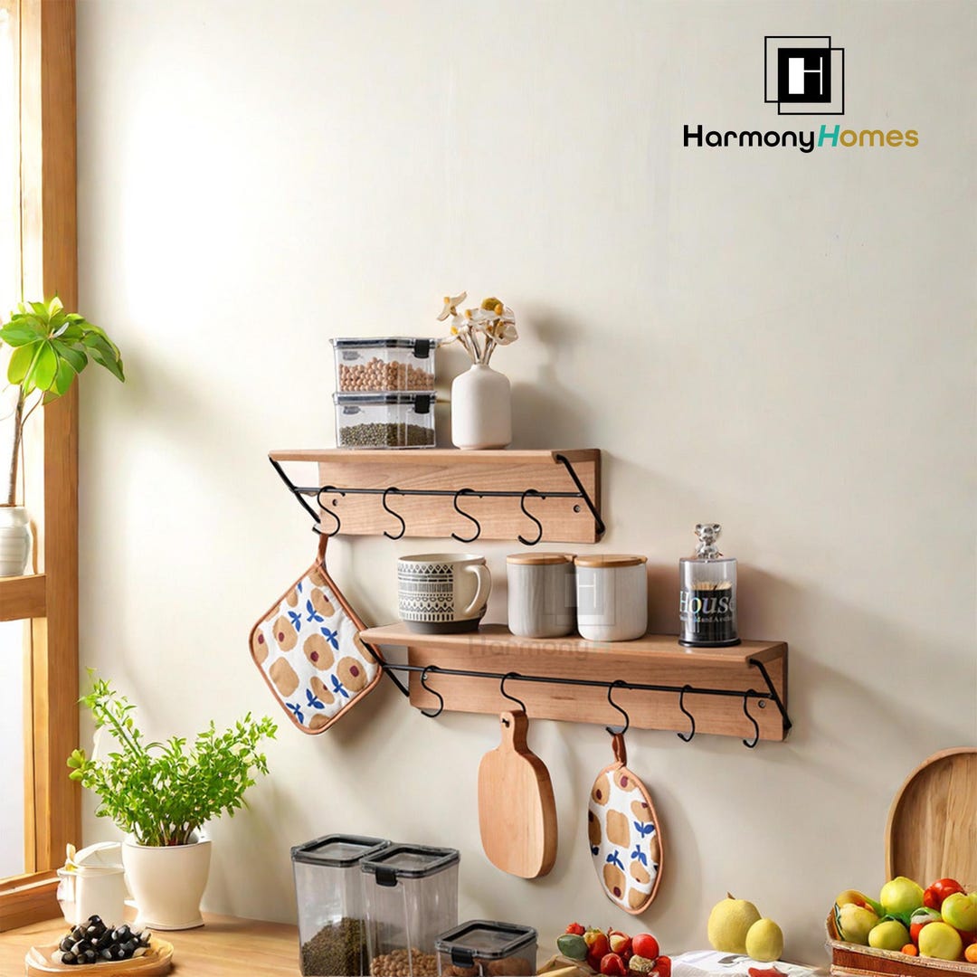 Kitchen Shelves,hanging Rail,utensil Rail,kitchen Rail Made From Raw ...