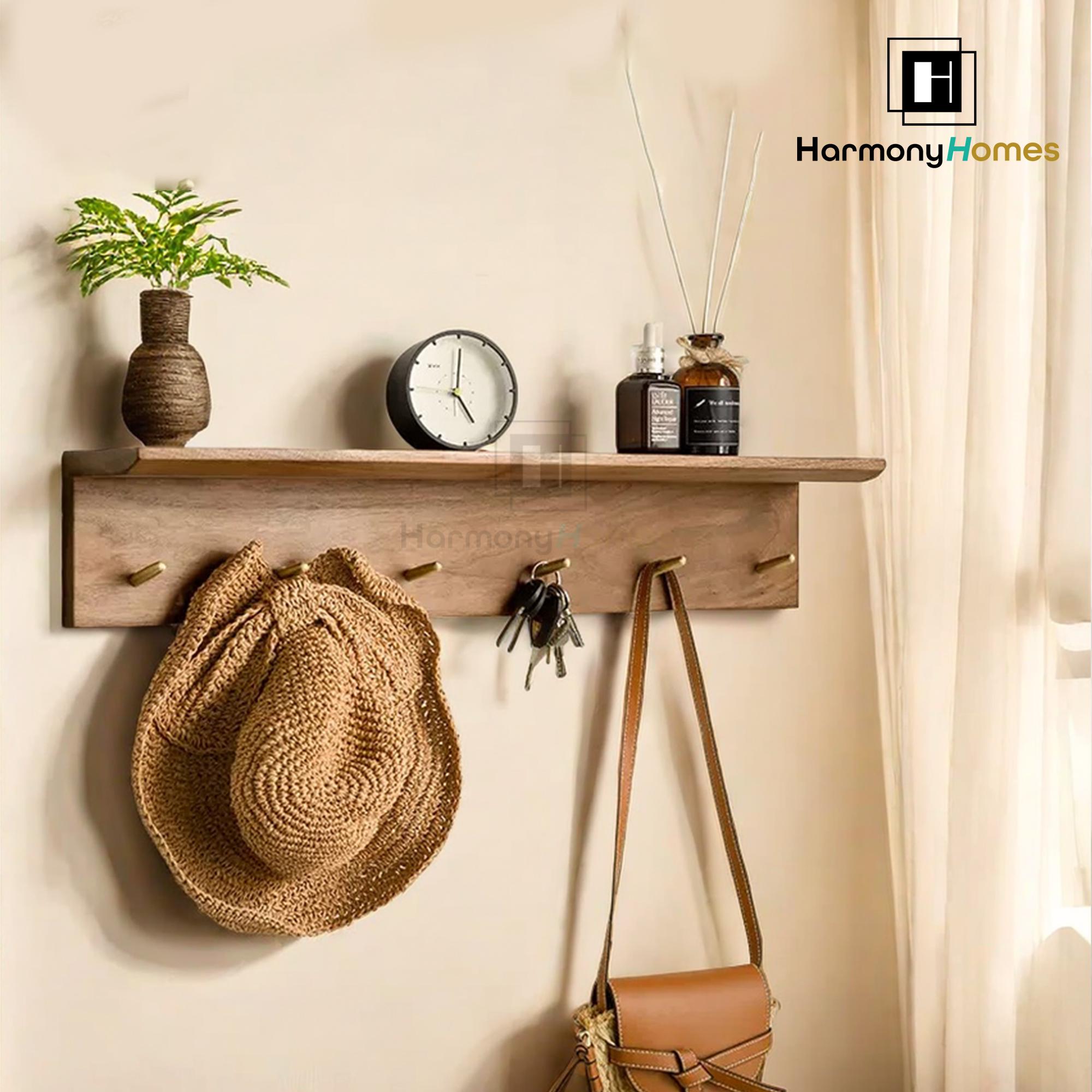 Coat Rack With Shelf,key Holder, Entryway Organizer Towel Rack Key ...