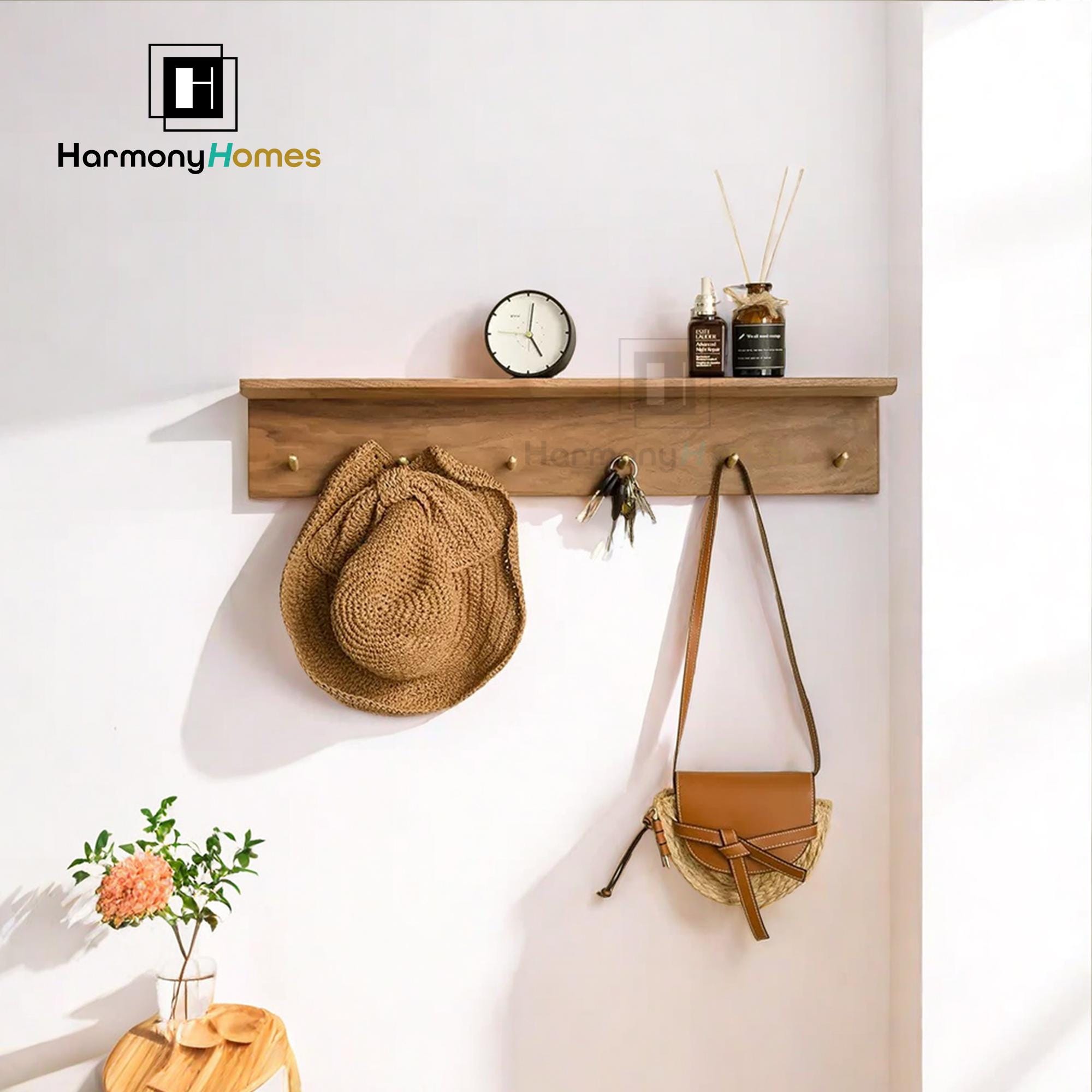 Coat Rack With Shelf,key Holder, Entryway Organizer Towel Rack Key ...
