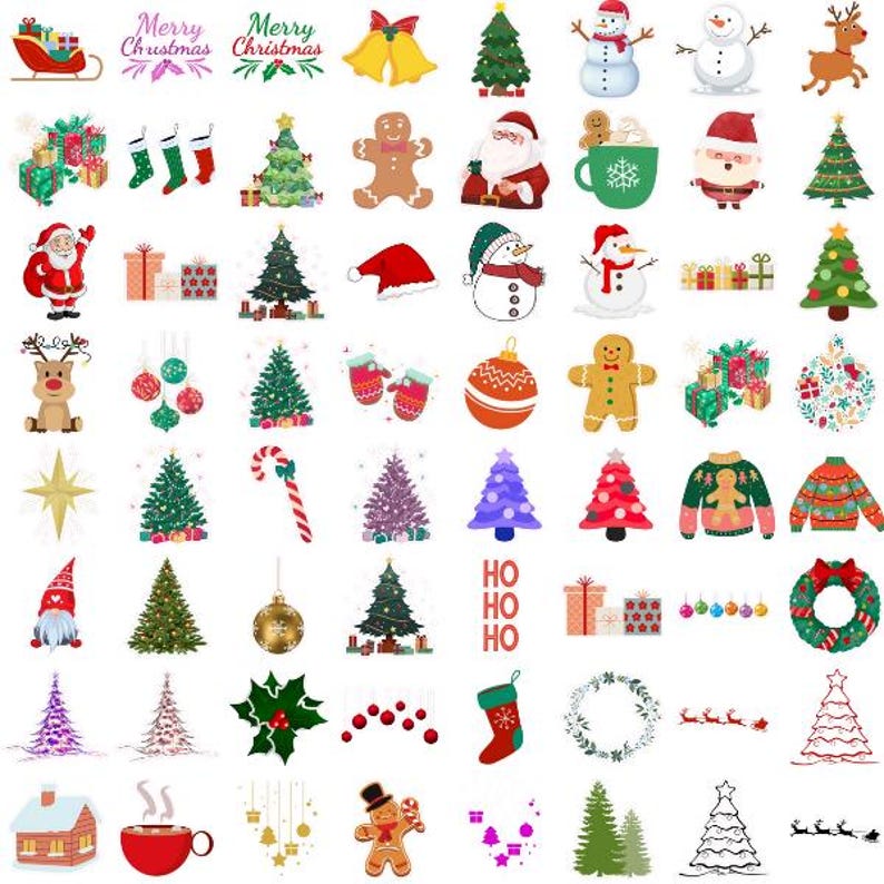 360 Christmas Stickers - No Background, PNG Format, Instant Digital ...