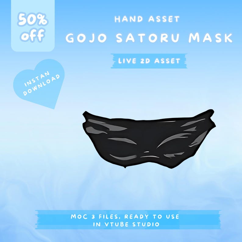 Buy Vtuber Assets Gojo Satoru Eye Mask, Live2d Rigged Vtuber Blindfold ...