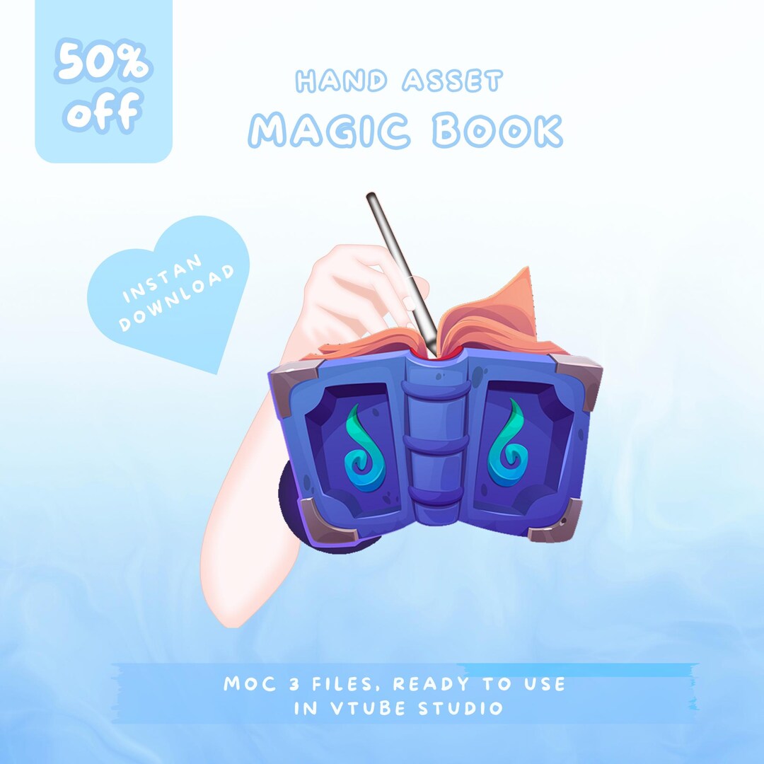 Live2d Rigged Magic Book: Vtuber Animated Asset (digital Download) - Etsy
